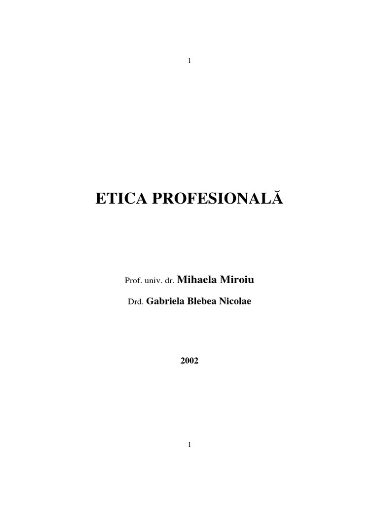 Etica Profesionala | PDF