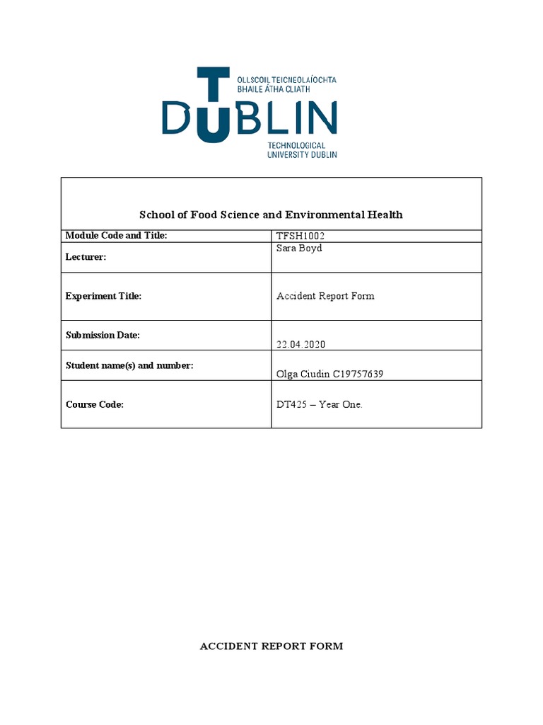Health and Safety Form | PDF