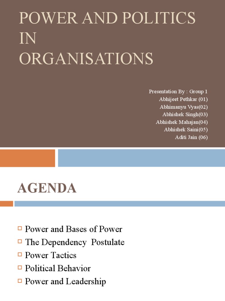 Power and Politics Final - Group1 | PDF | Leadership | Goal