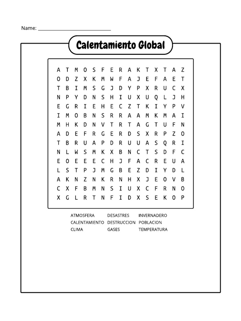 Calentamiento Global - Worksheet Generator PDF | PDF