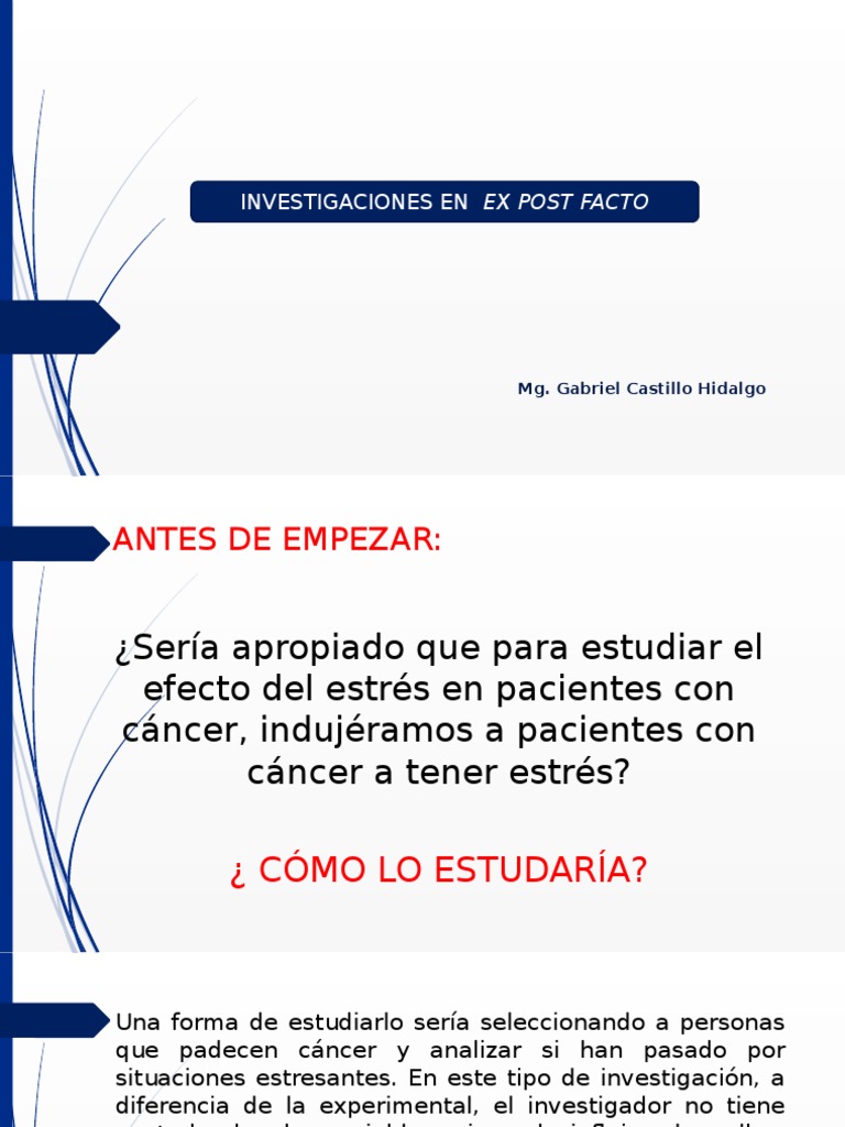 Investigación Ex Post Facto | PDF | Nicotina | Validez (Estadísticas)