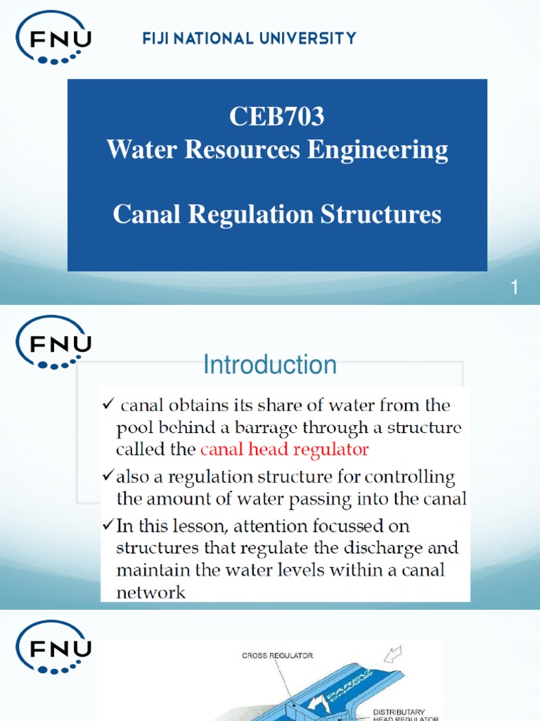 Canal Regulation Structures in CEB703 | PDF