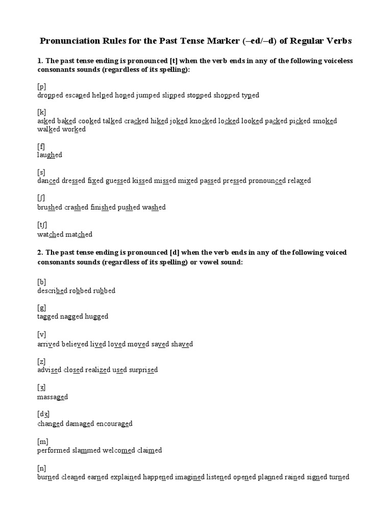 Past Tense - Ed Endings | PDF