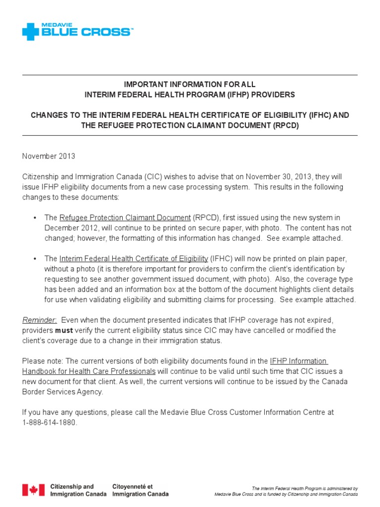 December Changes To The Interim Federal Health Certificate of ...