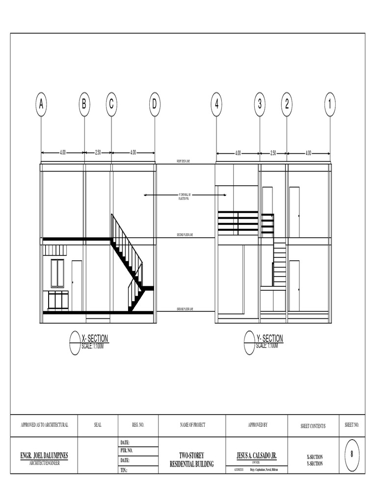 A B C D 1 2 3 4: X-Section Y - Section | PDF