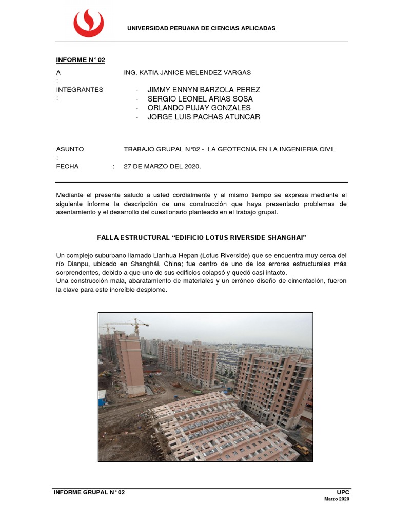 Falla Estructural: Edificio Lotus Riverside Shanghai | PDF | Fundación ...