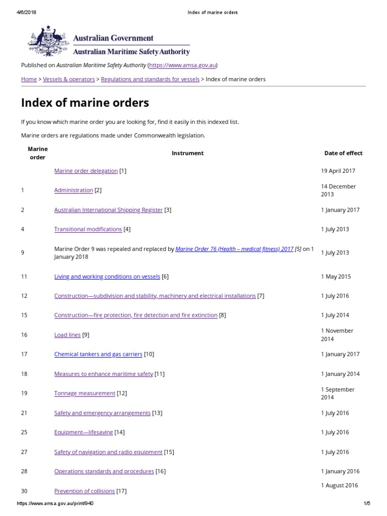 Index of Marine Orders | Download Free PDF | Pollution | Cargo