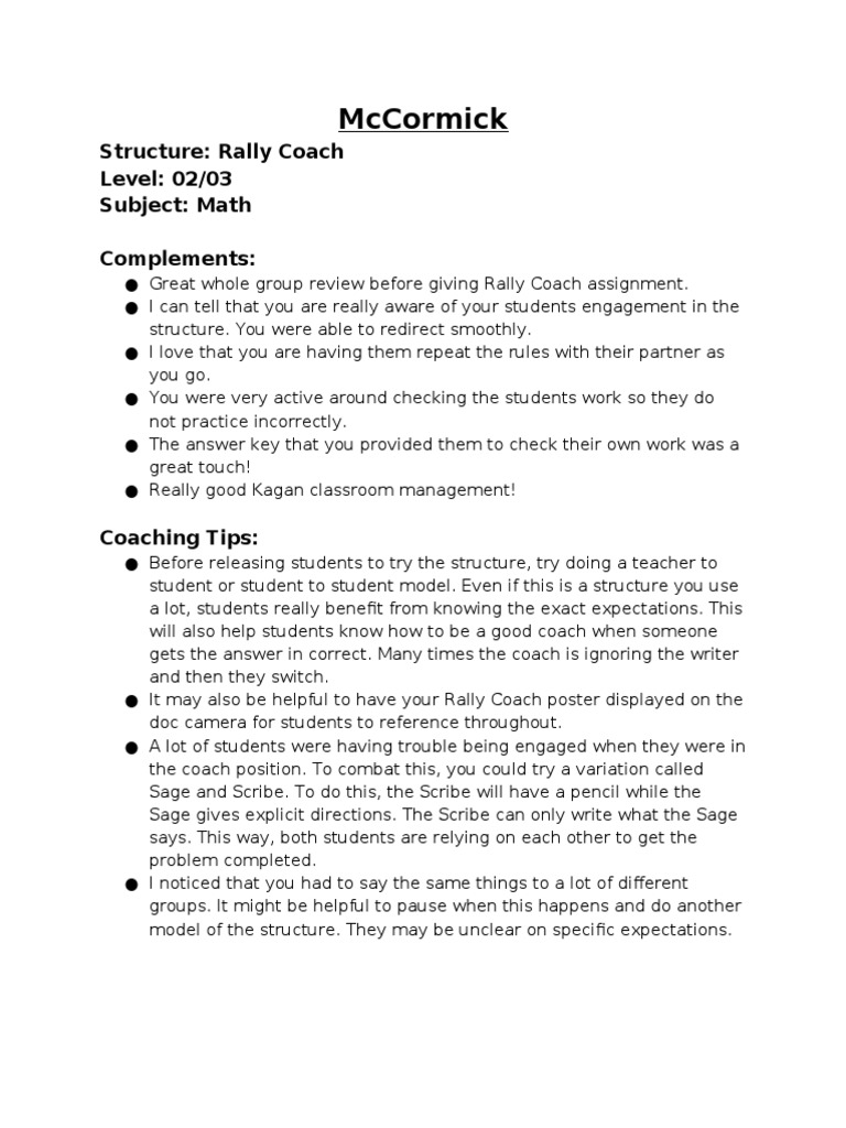 Kagan Coaching MM | PDF