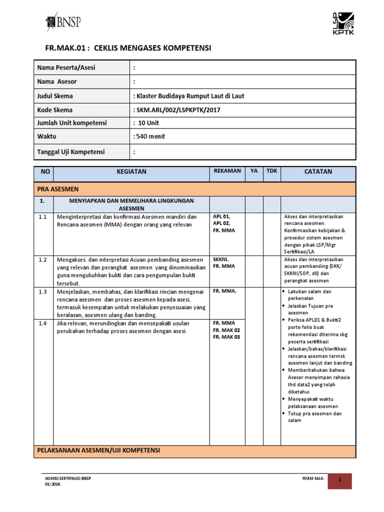 FORM MAK 01-2016 - Rev1 | PDF