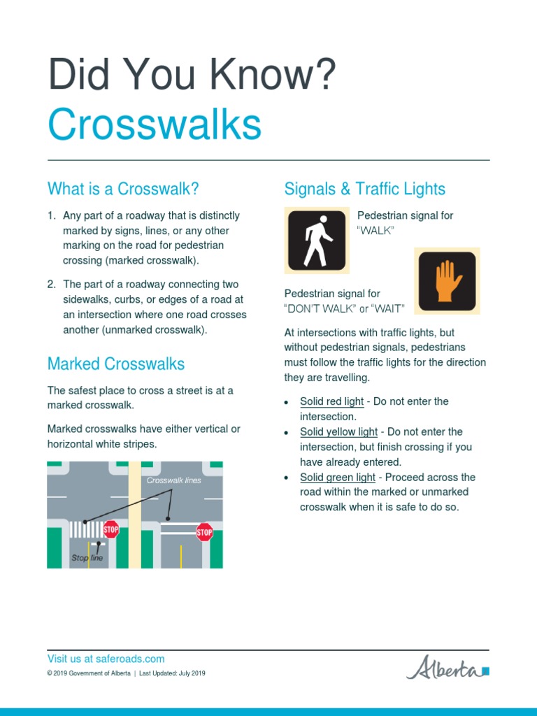 Did-You-Know-Crosswalks - 2019 3 | PDF | Pedestrian Crossing | Traffic