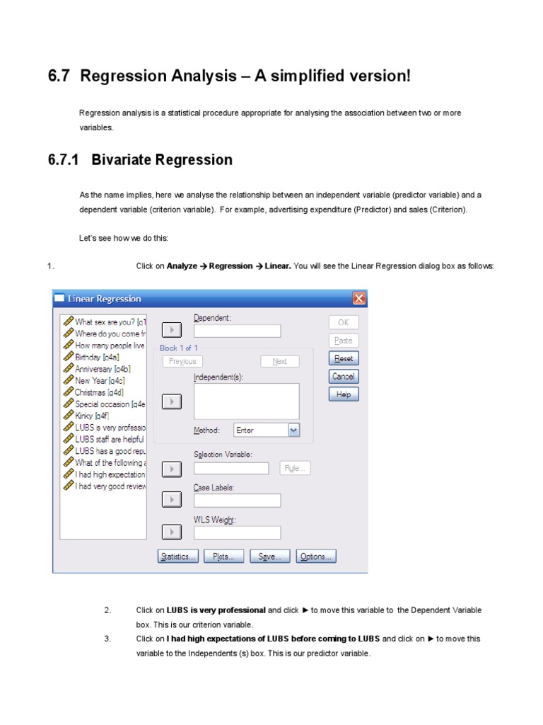 A Simplified Version of Regression Analysis 25.11.11 | Download Free ...
