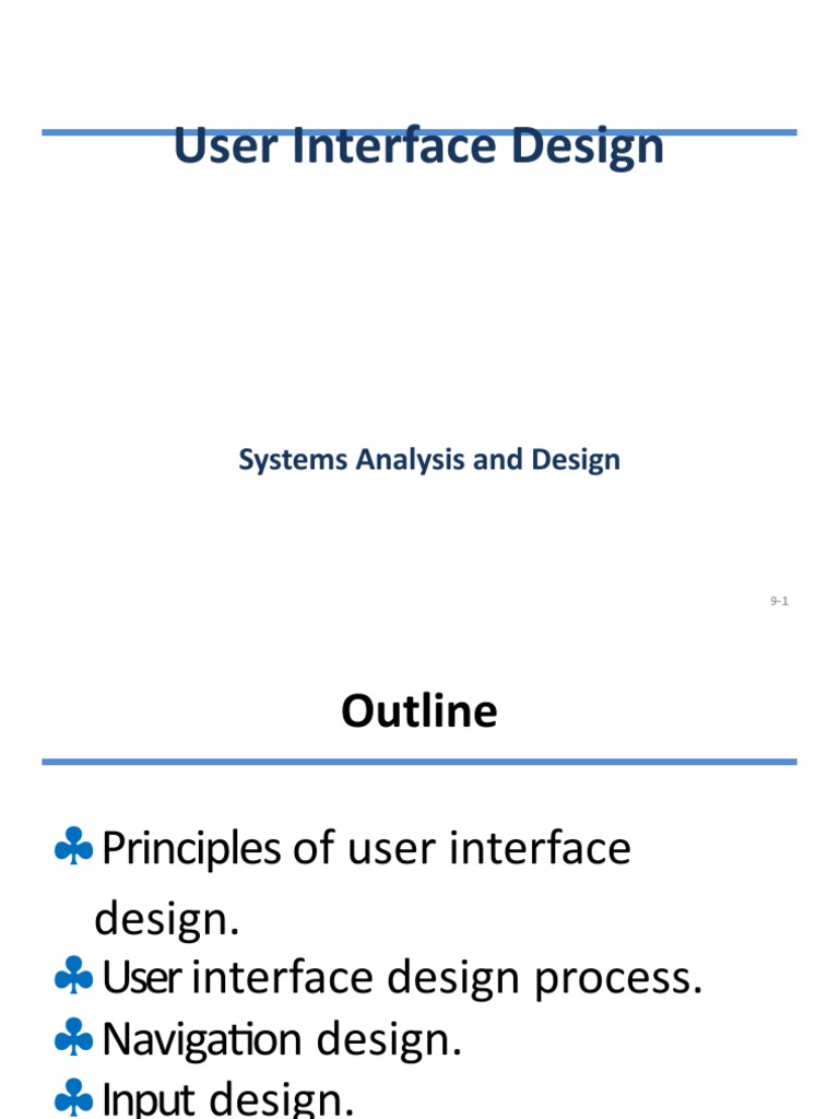 User Interface Design: Systems Analysis and Design | PDF | Graphical User Interfaces | Usability