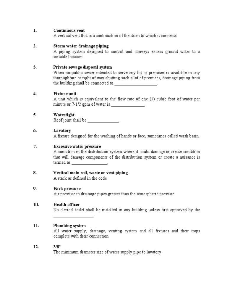 Plumbing Terms and Abbreviations | PDF | Plumbing | Sanitary Sewer
