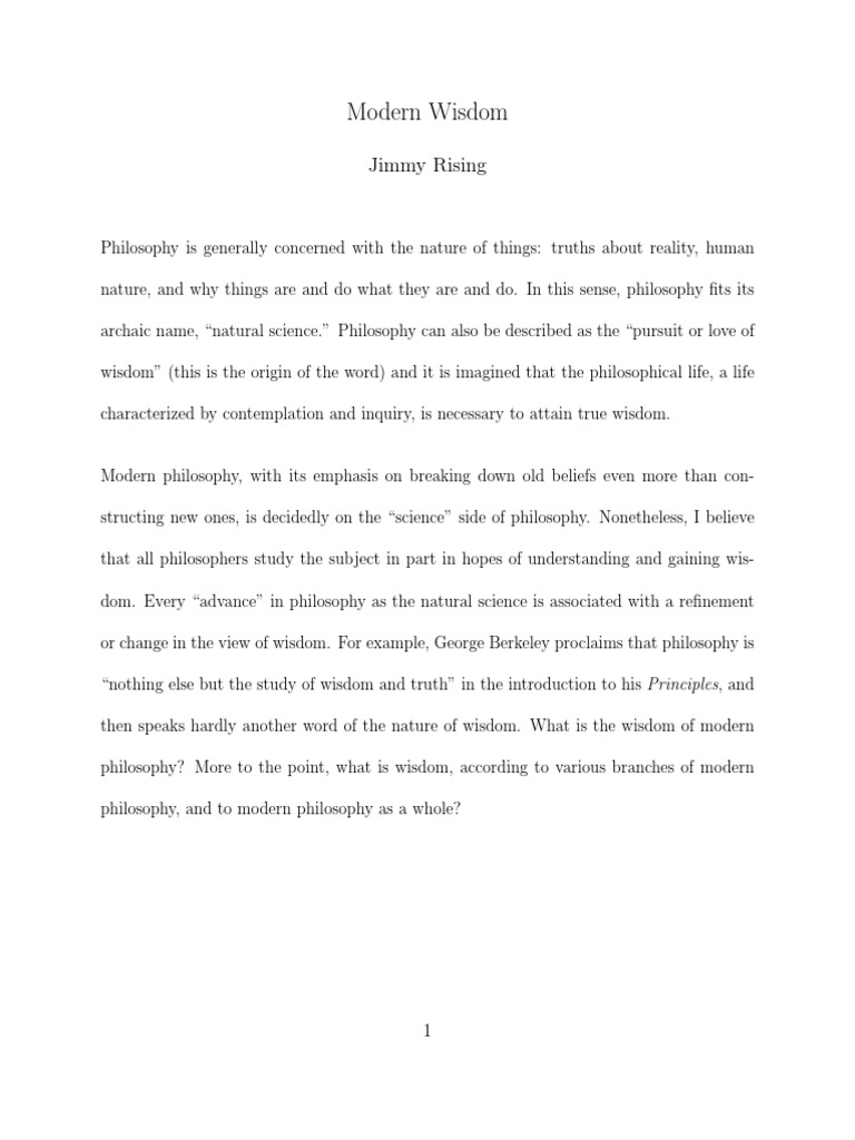 Modern Wisdom: Jimmy Rising | PDF | Reason | Wisdom