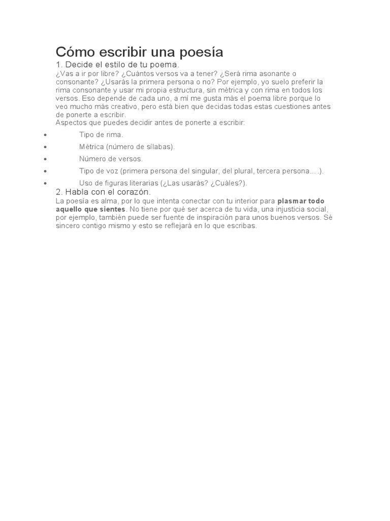 Cómo Escribir Un Poema | PDF