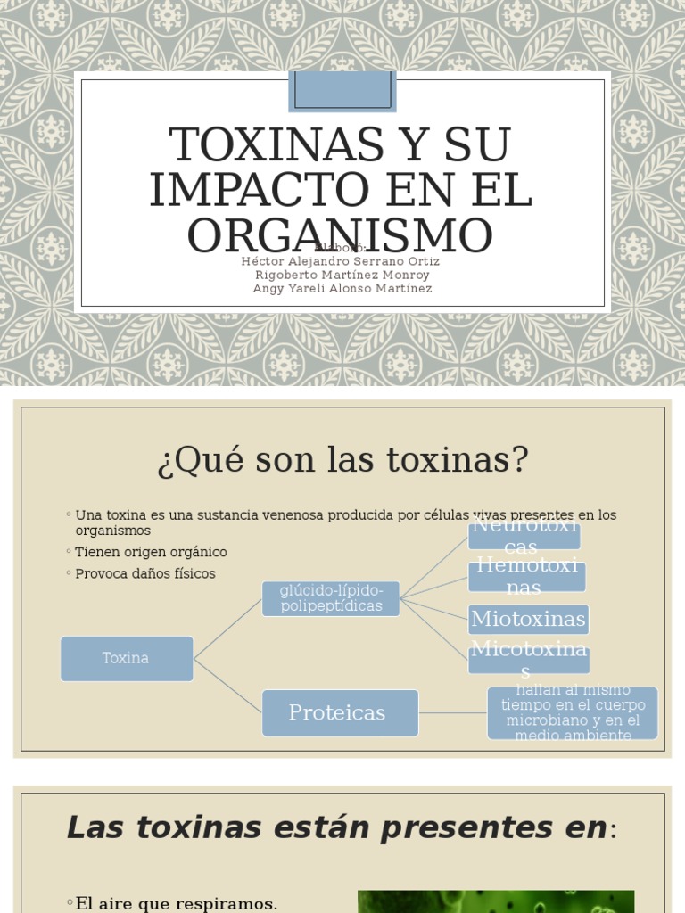 Toxinas y Su Impacto en El Organismo | PDF | Medicamentos con receta ...