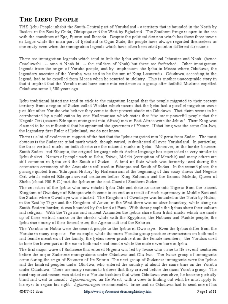 The Ijebu People | PDF | History