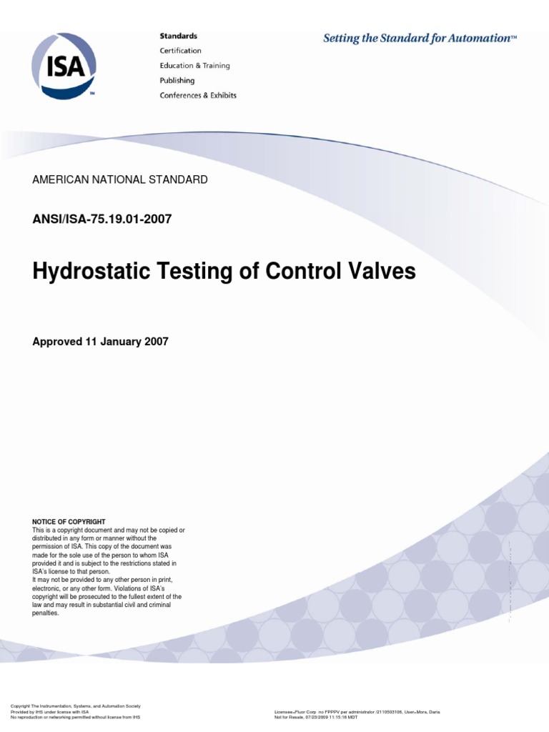 Isa 75.19 PDF | PDF | Valve | International System Of Units