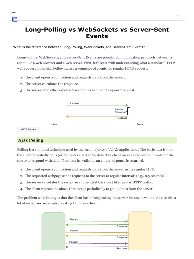Long-Polling Vs WebSockets Vs Server-Sent Events | PDF | Web Server | Internet & Web