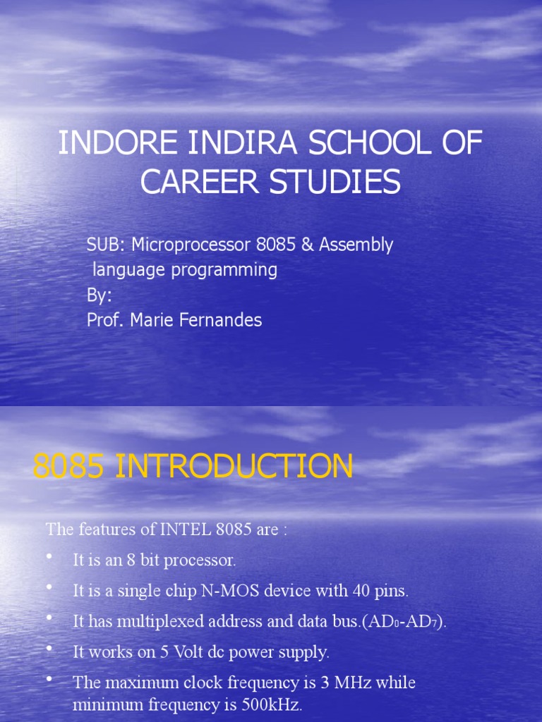 8085 Microprocessor-BCA VI | PDF | Input/Output | Central Processing Unit