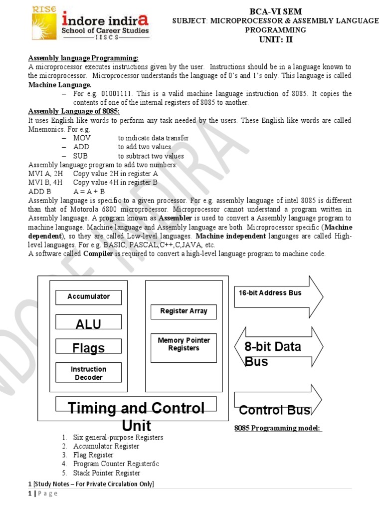 Timing and Control Unit: ALU Flags 8-Bit Data Bus | Download Free PDF ...