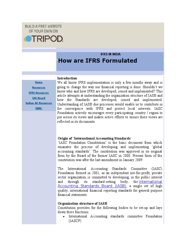 Ifrs in India | PDF | International Financial Reporting Standards | Policy