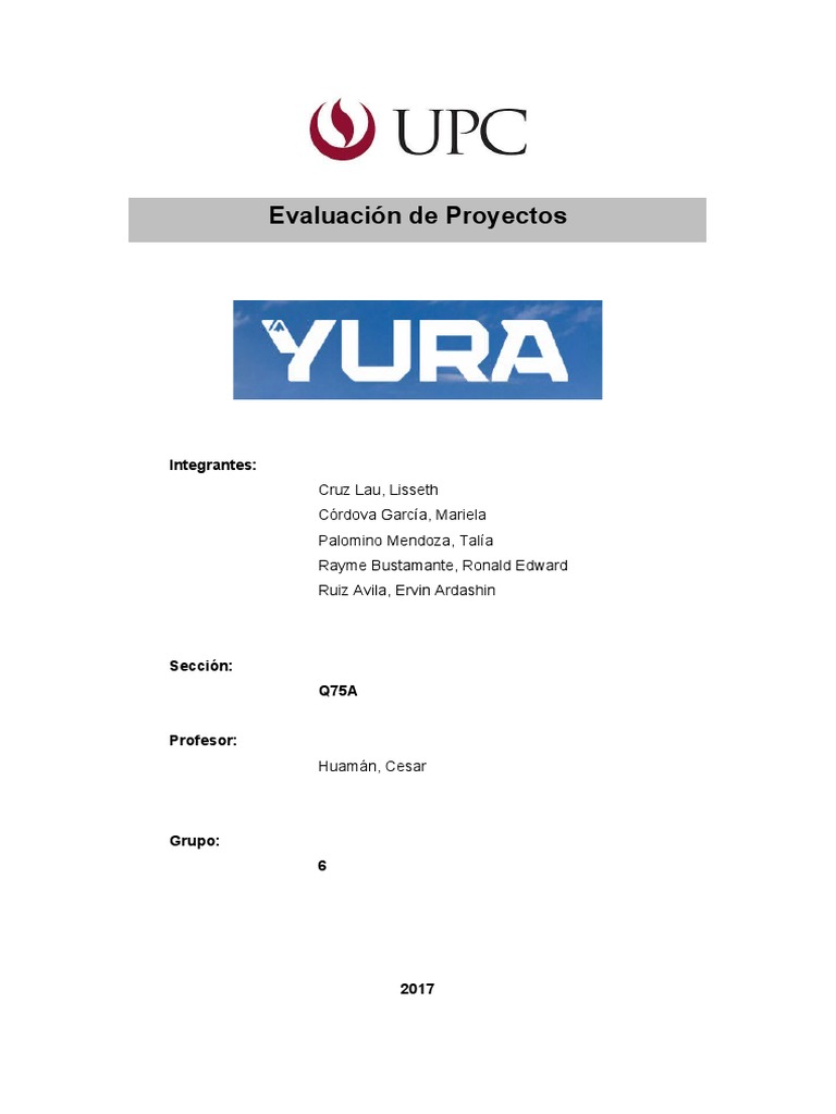 Yura Sa. - Grupo 6 Final | PDF | Cemento | Economias