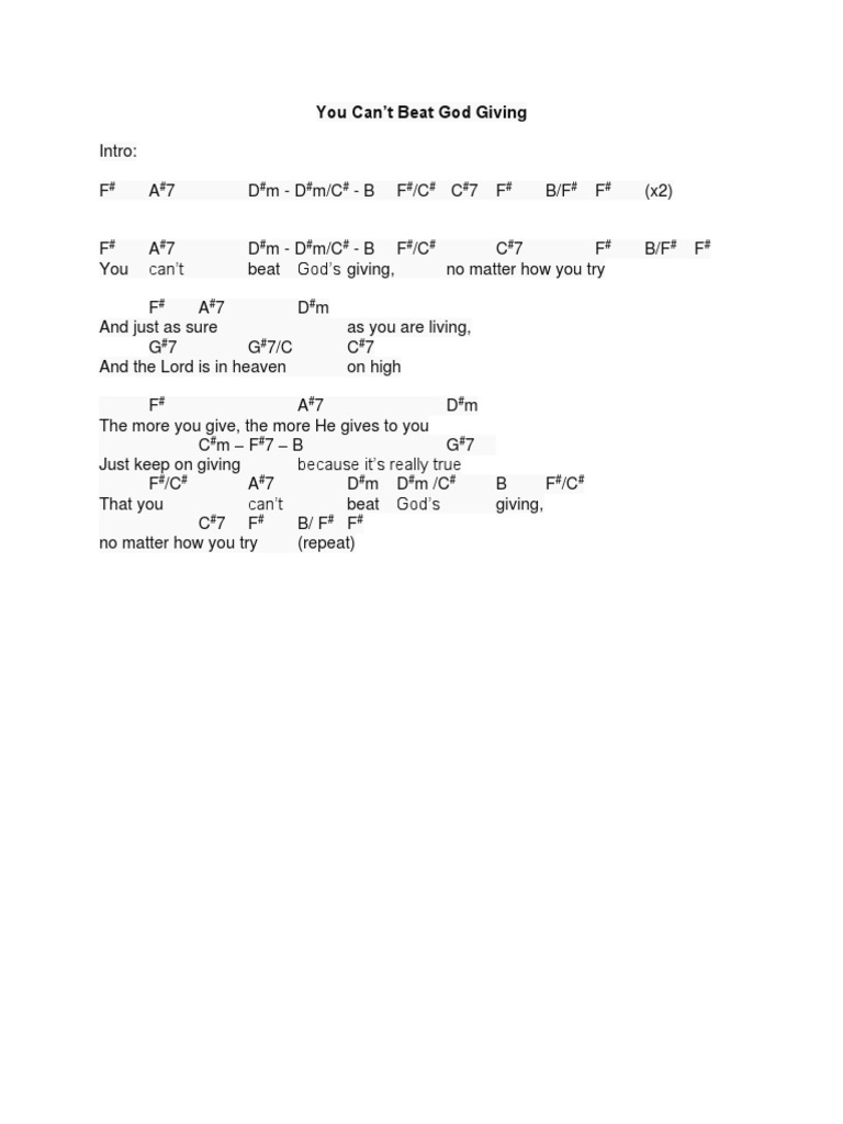 You Can't Beat God Giving PDF | PDF