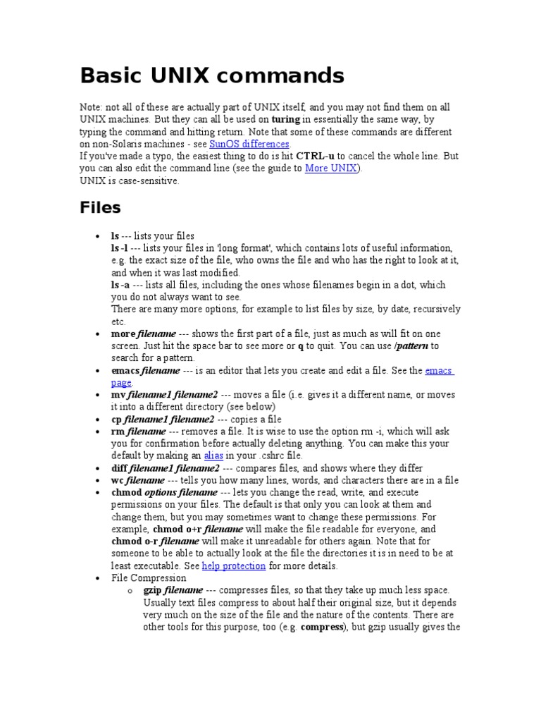Basic UNIX Commands | Computer File | Filename