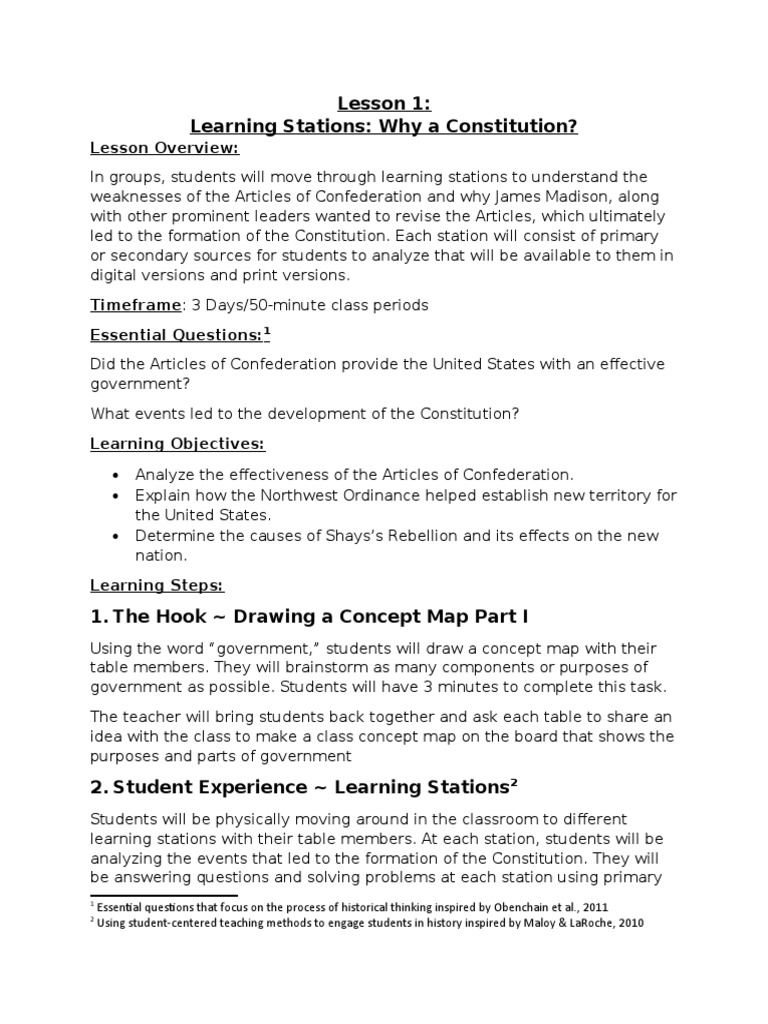 Lesson 1 - Stations Activity | PDF | Concept | Teachers