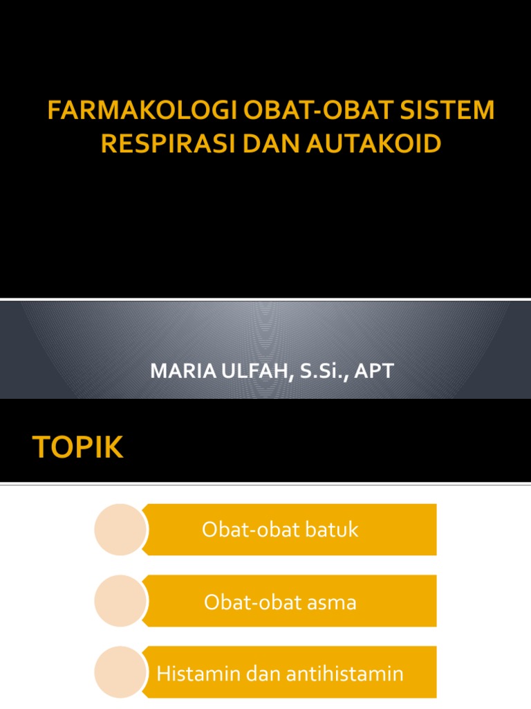 Farmakologi Obat Obat Sistem Respirasi D | PDF