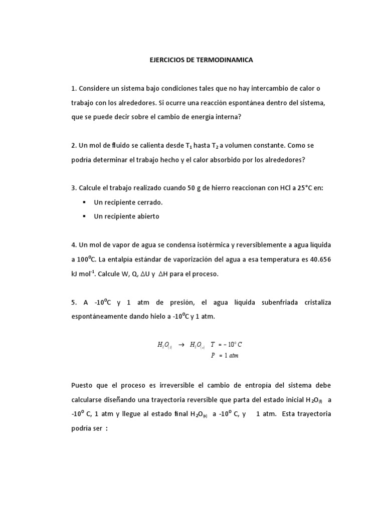 Ejercicios Termodinã - Mica | PDF | Combustión | Entalpía