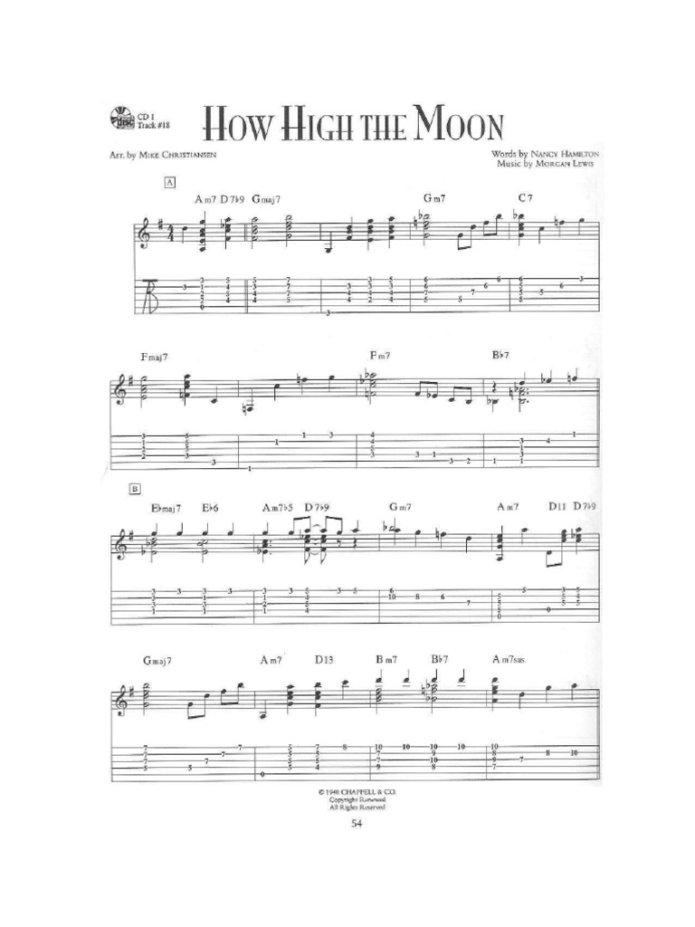 How High The Moon - Chord Melody | PDF