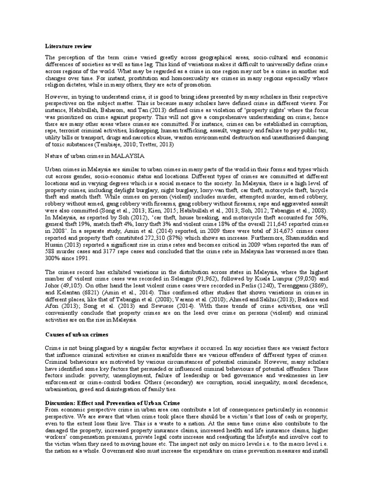 Literature Review Crime | PDF | Crime & Violence | Crime Thriller
