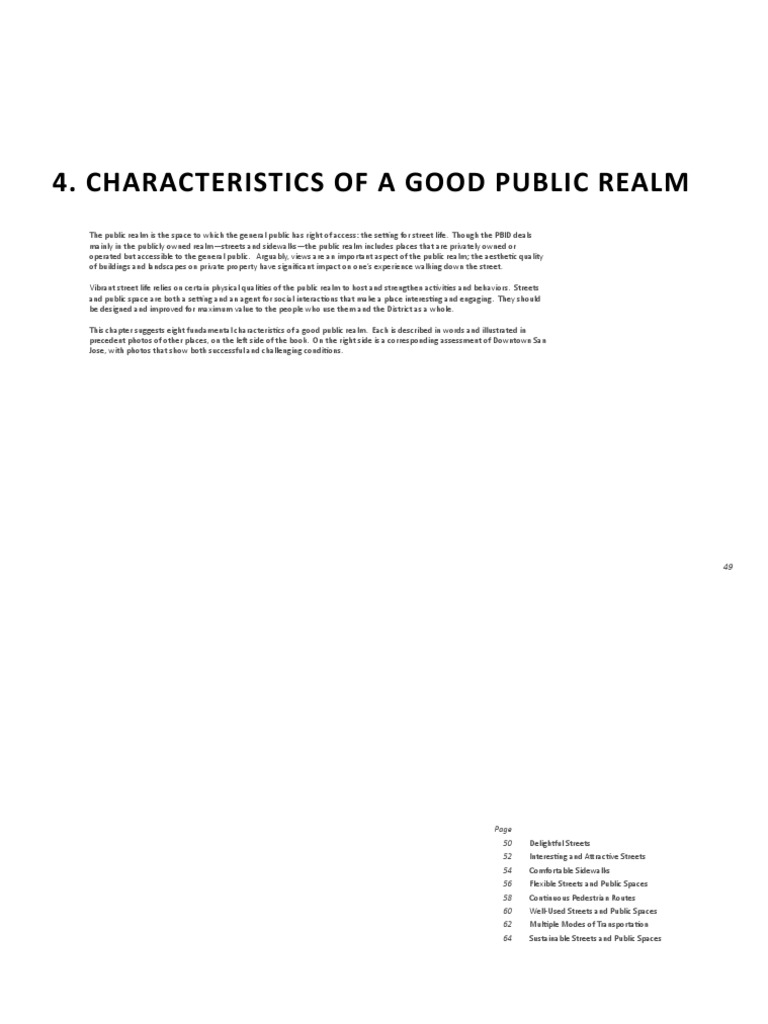 Characteristics of A Good Public Realm | PDF | Street | Sidewalk