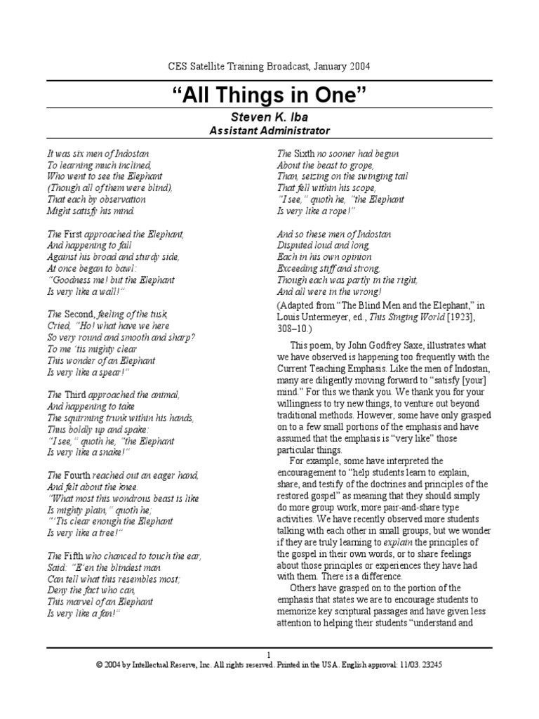 Iba - All Things in One - Ene 2004 | PDF | Latter Day Saint Movement ...