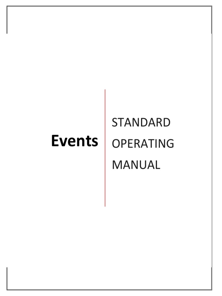 Events: Standard Operating Manual | PDF | Marketing | Business