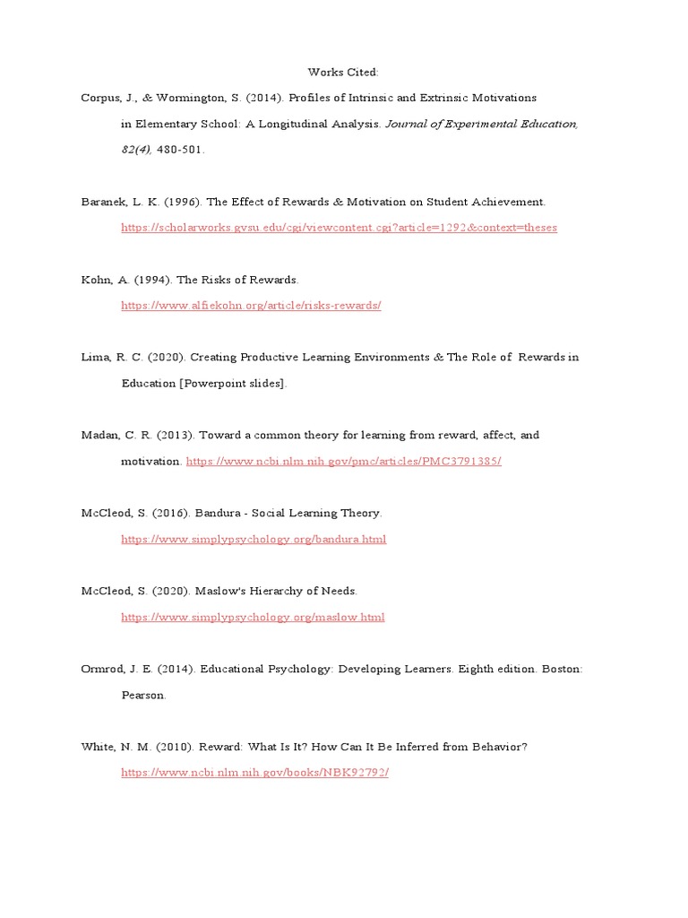 Works Cited TSP 1 | PDF