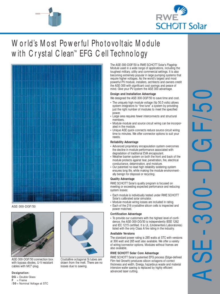 ASE 300 DGF50 - Us PDF | Download Free PDF | Photovoltaics | Solar Power
