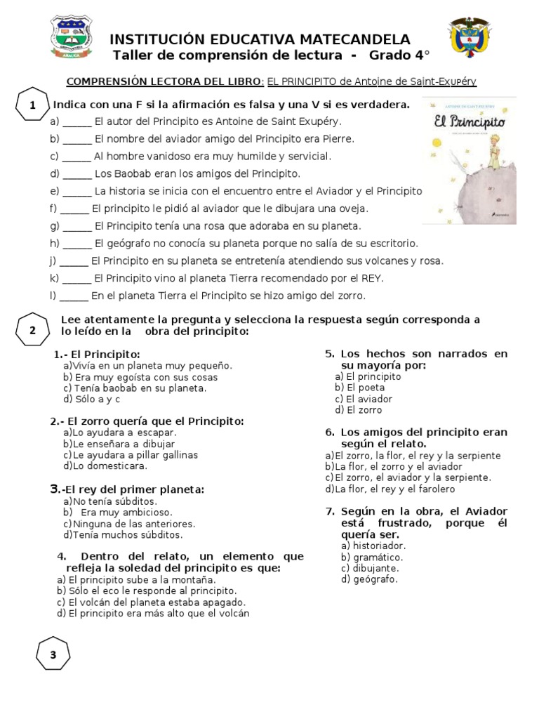 Taller de Comprensión: El Principito | PDF | El Principito