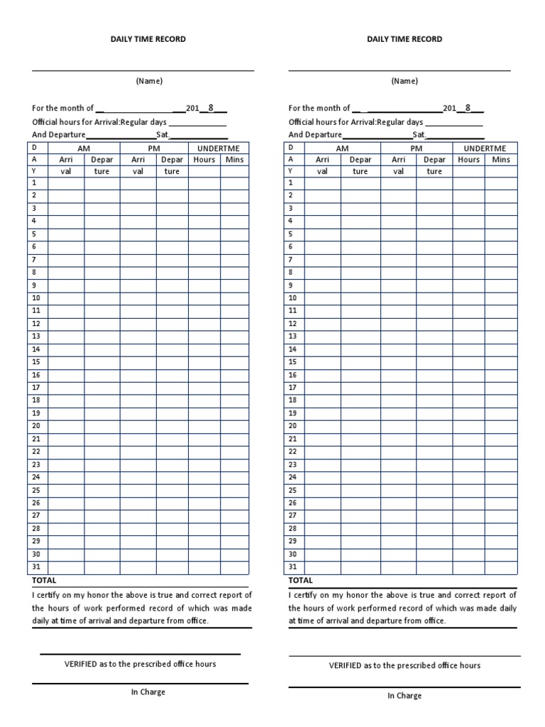 Daily Time Record Daily Time Record | PDF | Theory Of Computation ...