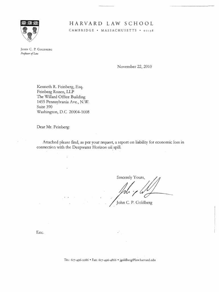 Goldberg Memo Feinberg BP Claims | PDF | Damages | Bp