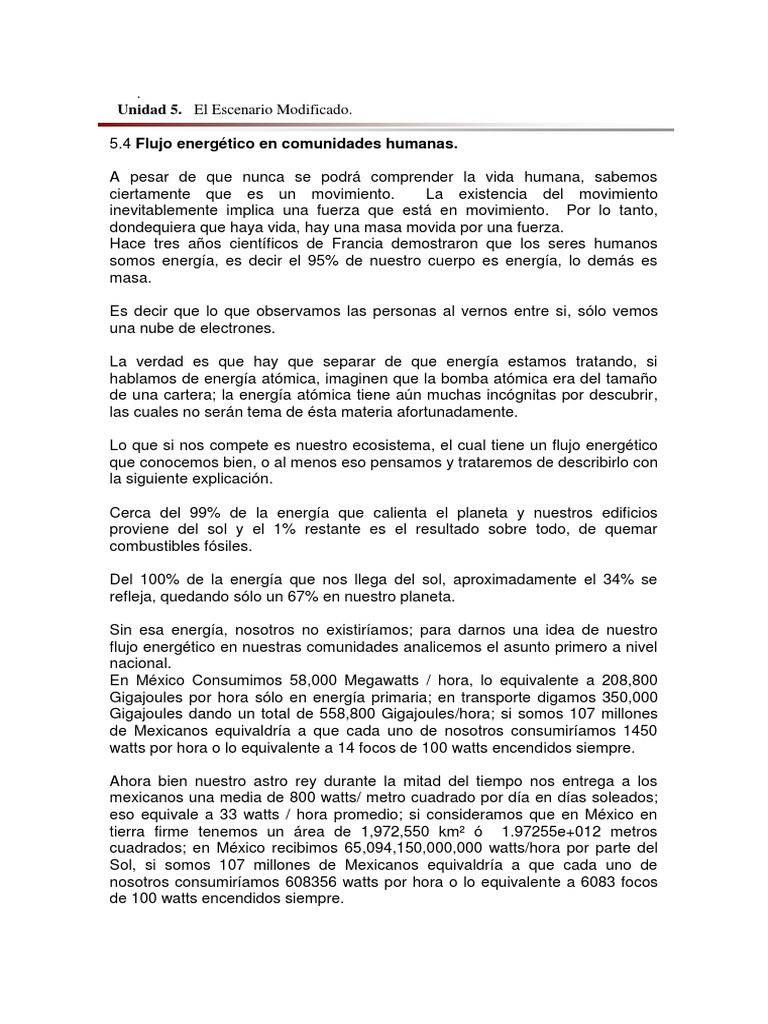 5.4 Flujo Energetico en Comunidades Humanas PDF | PDF | Dom | Tierra