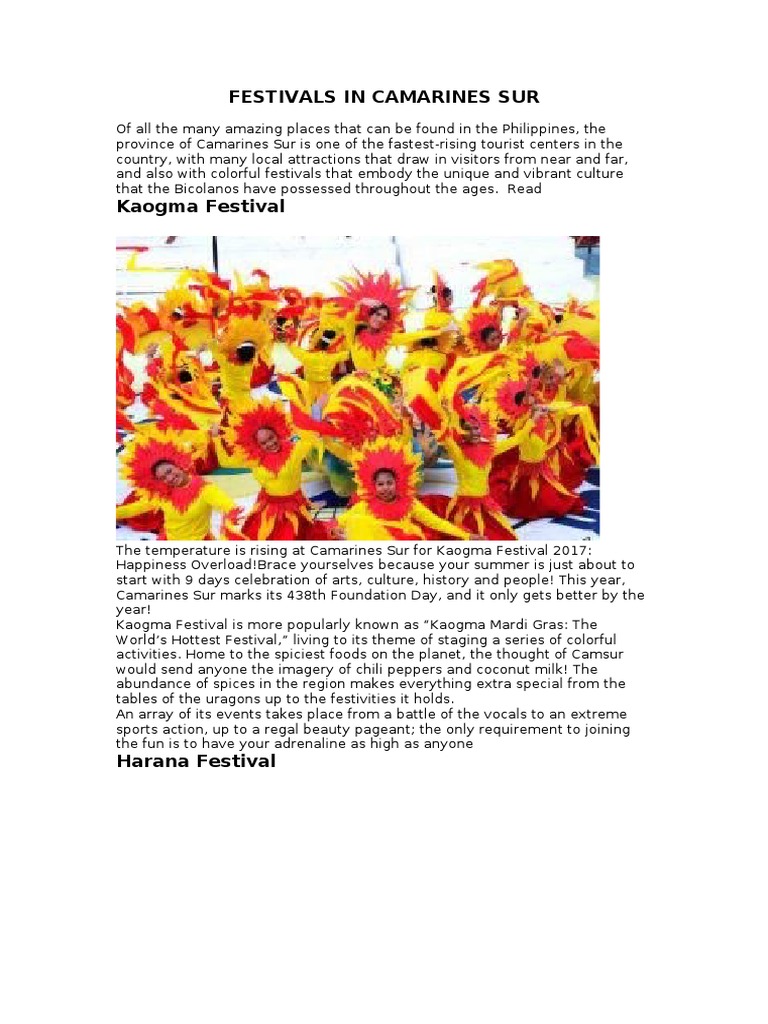 Festivals in Camarines Sur | PDF | Festival