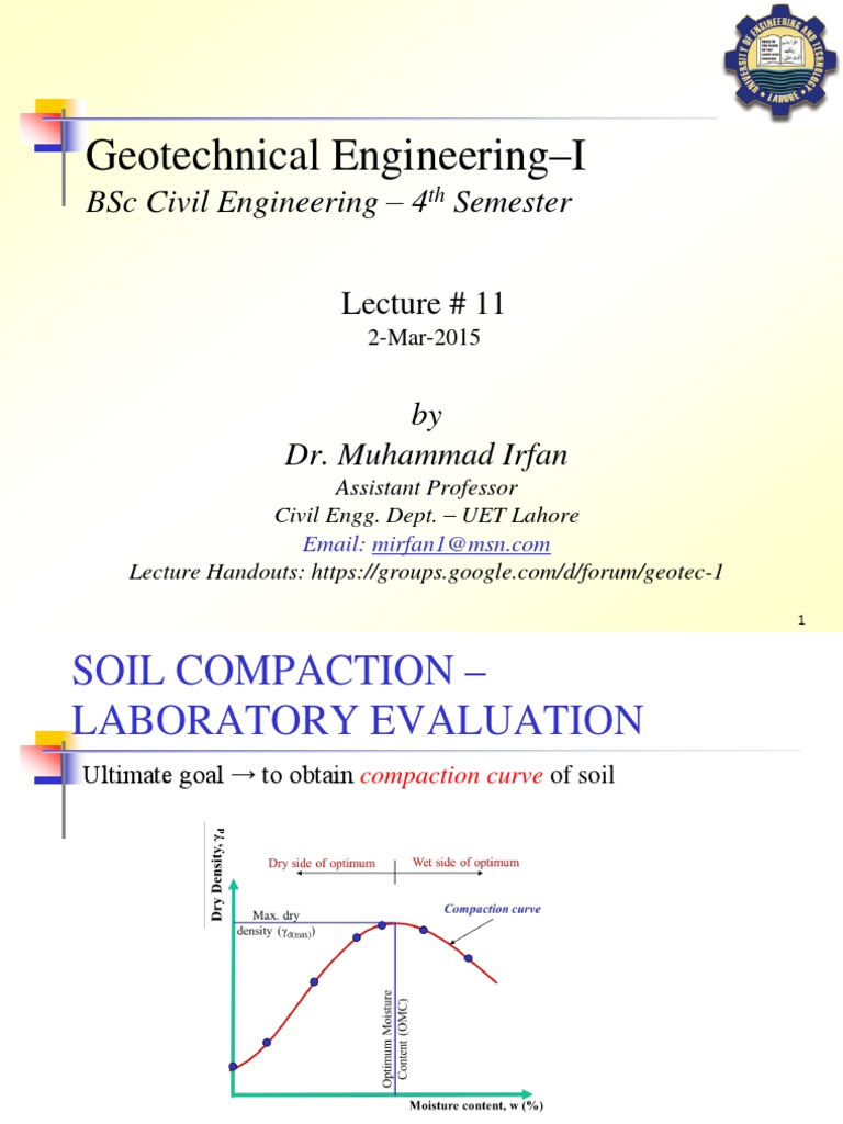Lec #11 (Lab Compaction) | PDF | Soil Science | Horticulture And Gardening