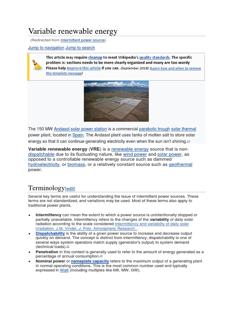 Understanding Variable Renewable Energy | PDF | Solar Power | Renewable ...