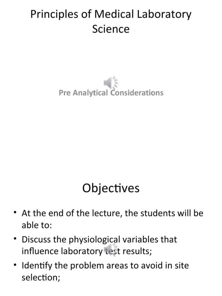 Pre Analytical Considerations | PDF | Intravenous Therapy | Medical ...