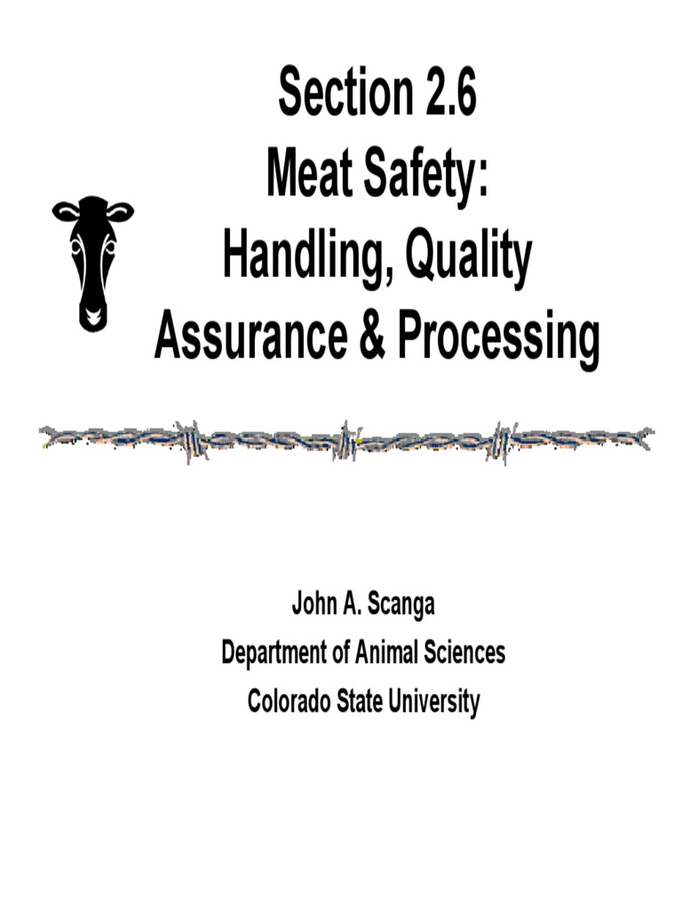 Section 2.6 Meat Safety: Handling, Quality Assurance & Processing | PDF ...