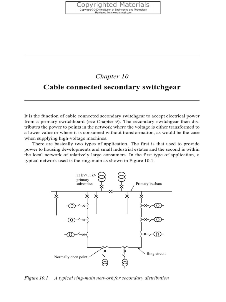 Cable Connected Secondary Switchgear | PDF | Electrical Substation ...