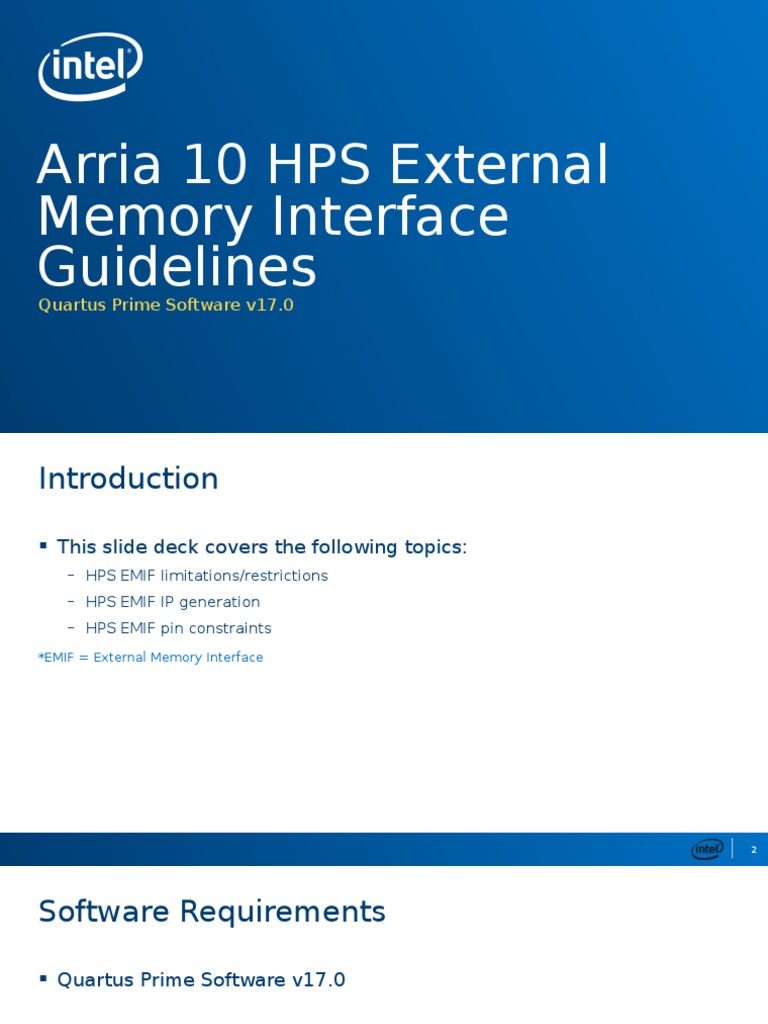 Arria 10 HPS External Memory Interface Guidelines: Quartus Prime Software v17.0 | PDF | Input ...